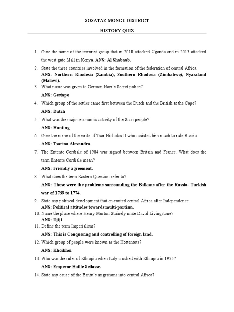 Quiz - History Final-1-1 | PDF | Fascism | Benito Mussolini