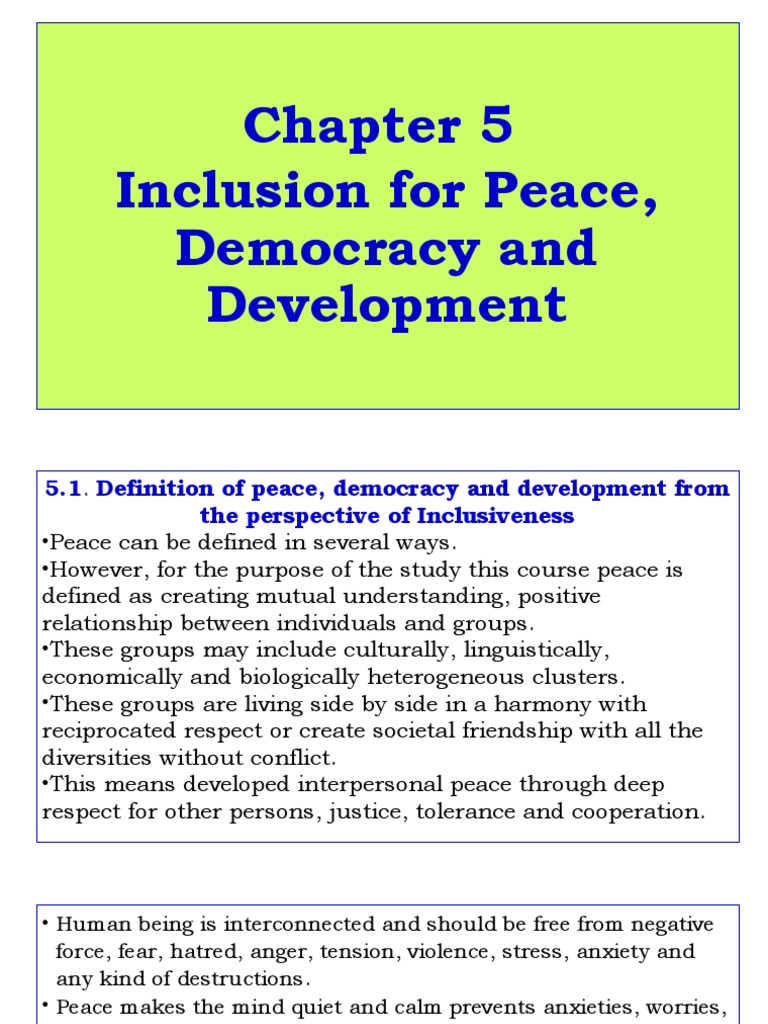Chapter 5 - Inclusion - For - Peace, - Democracy - & - Development ...