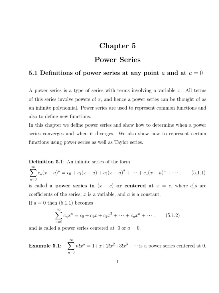 Power Series | PDF | Power Series | Mathematical Analysis