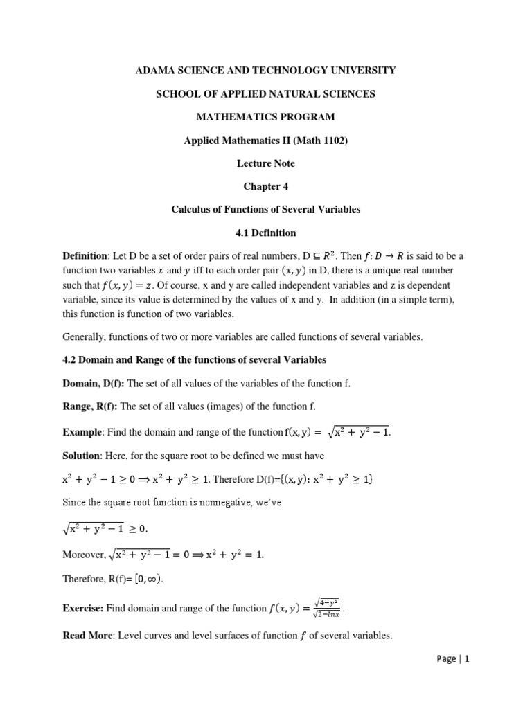 Math 1102 (Ch-4) - Applied Mathematics II-1 | PDF | Derivative | Maxima And Minima