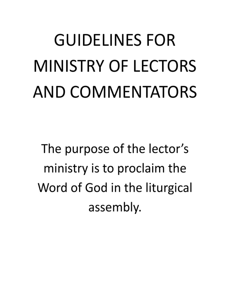 Guidelines for Lectors Ministry | PDF | Career & Growth | Science ...