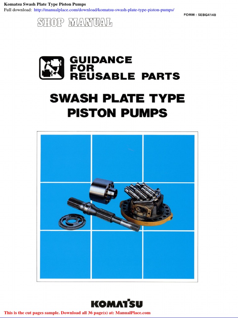 Komatsu Swash Plate Type Piston Pumps | PDF | Home & Garden