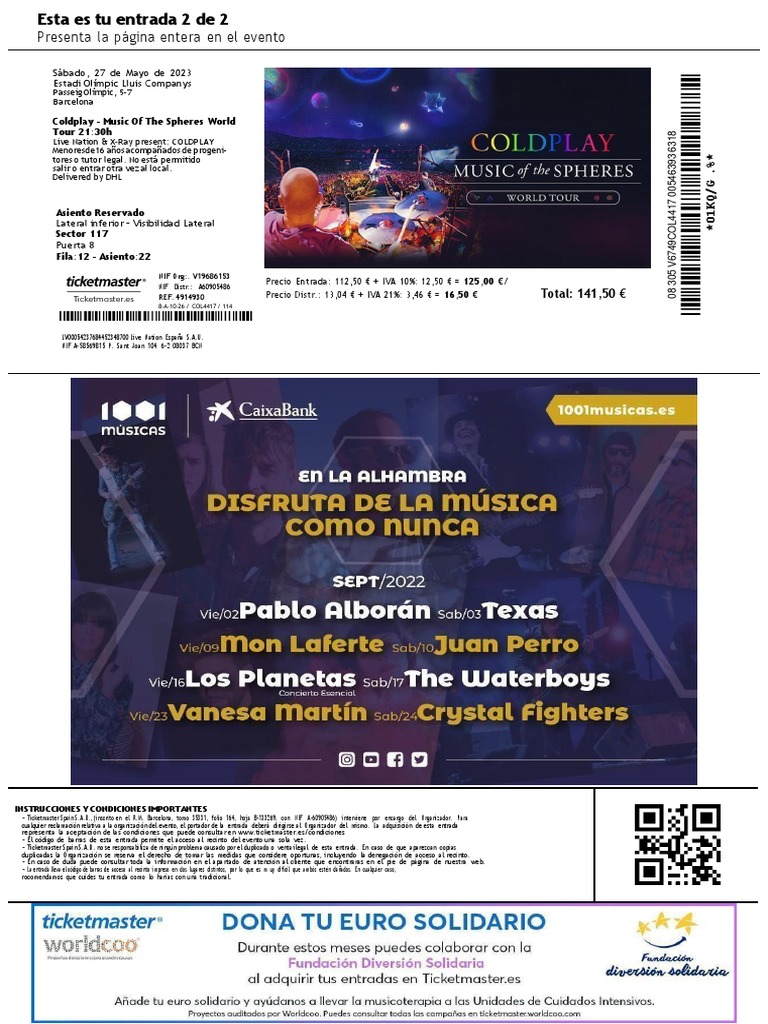 Ticket Coldplay | PDF