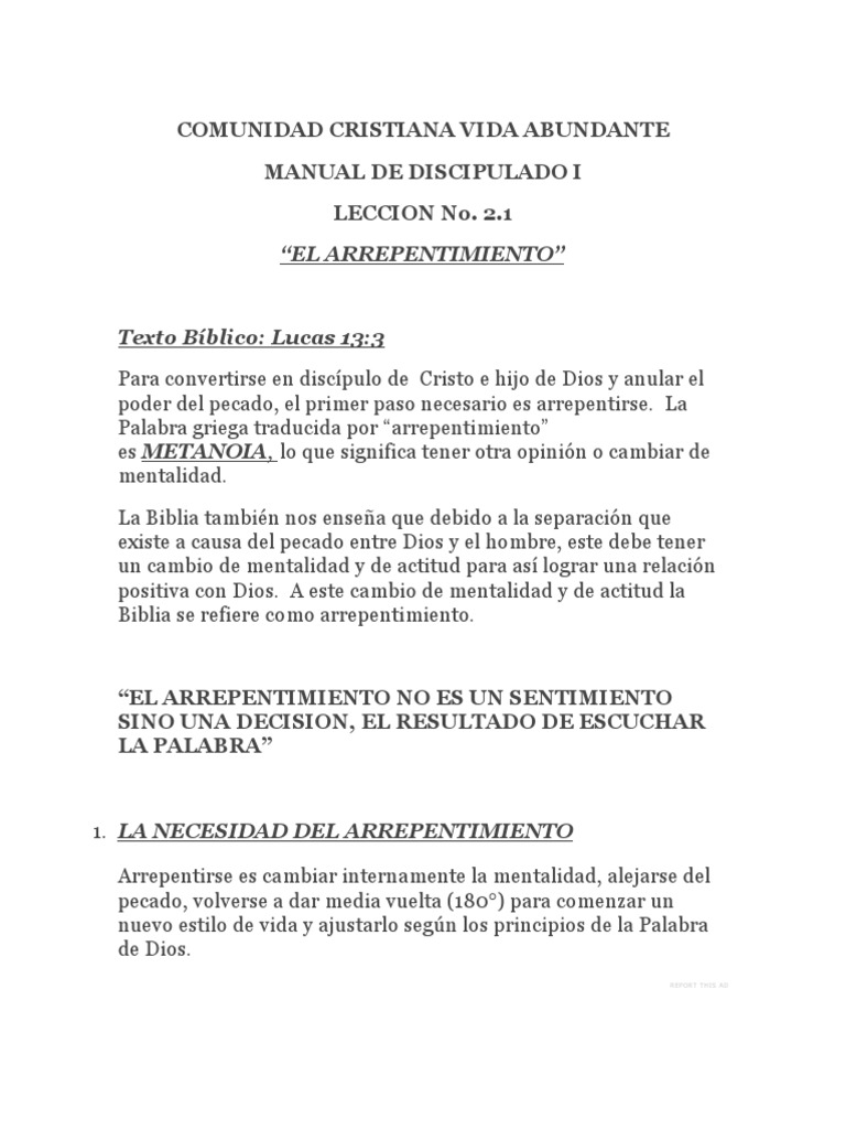 Comunidad Cristiana Vida Abundante | PDF | Pecado | Biblia