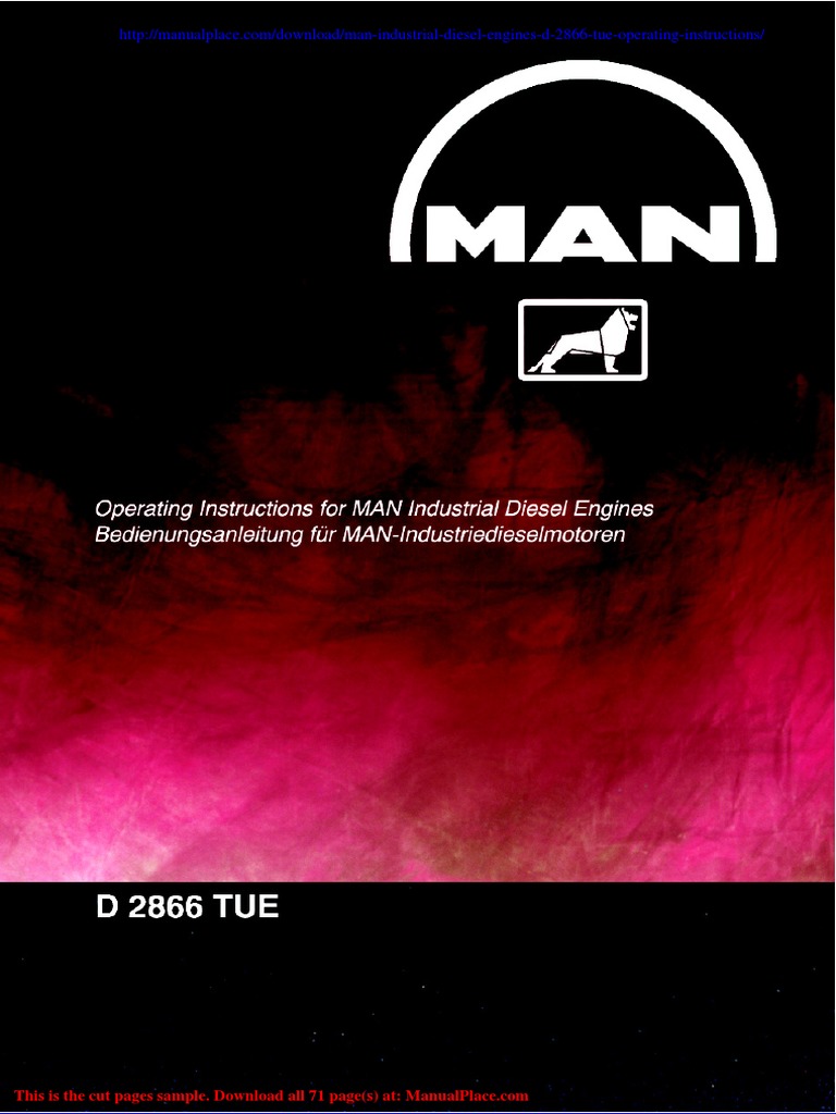 Man Industrial Diesel Engines D 2866 Tue Operating Instructions | PDF ...
