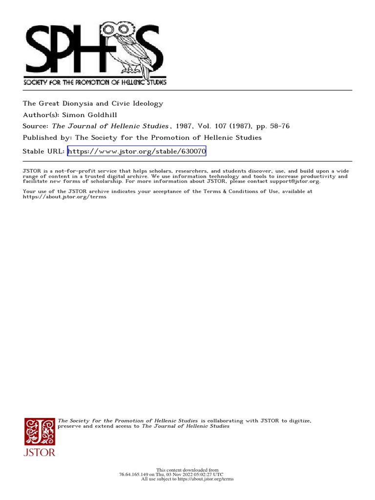 Great Dionysia: Festival and Ideology | PDF | Ancient Greece