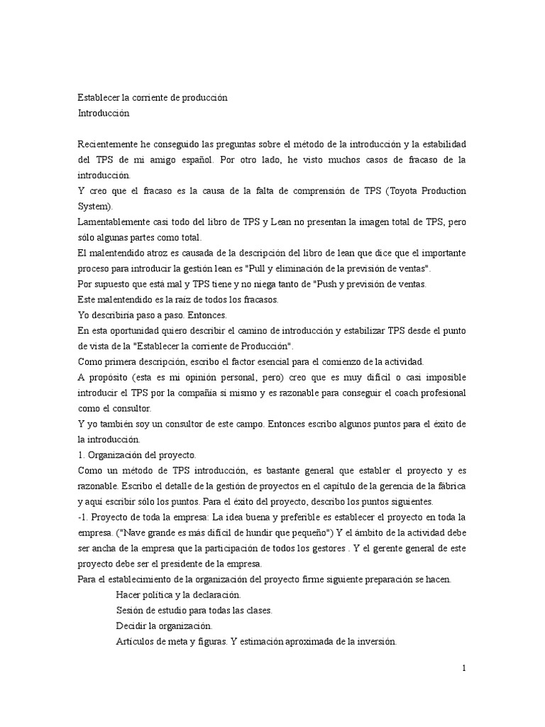 1.el Camino de TPS. Introducción | PDF | Lean Manufacturing | Indicador de rendimiento