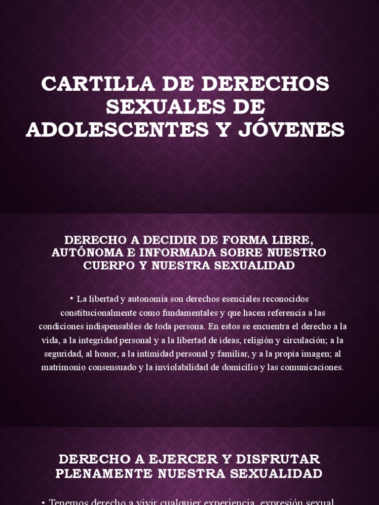 Cartilla De Derechos Sexuales De Adolescentes Y Jóvenes Pdf