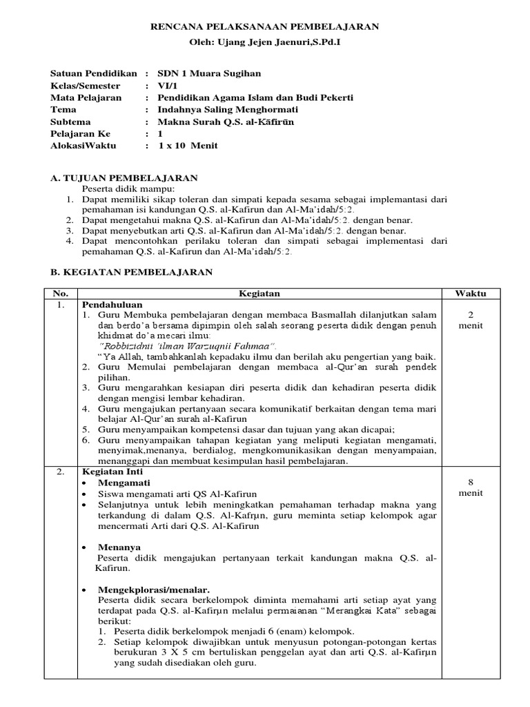 RPP Pai 10 Menit CGP | PDF