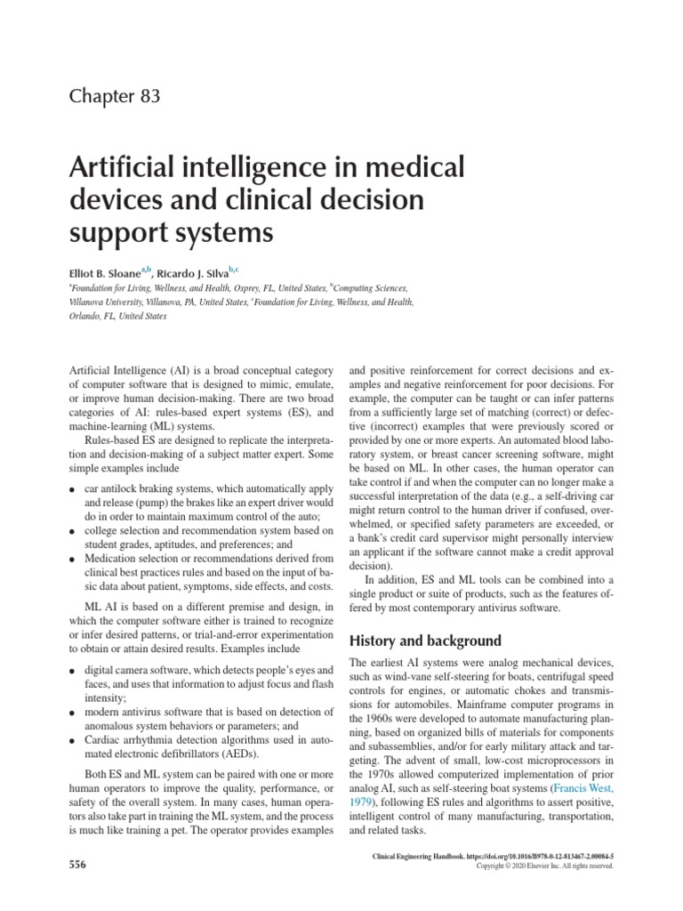 Clinical Decision Support Systems Download Free Pdf Artificial Intelligence Intelligence