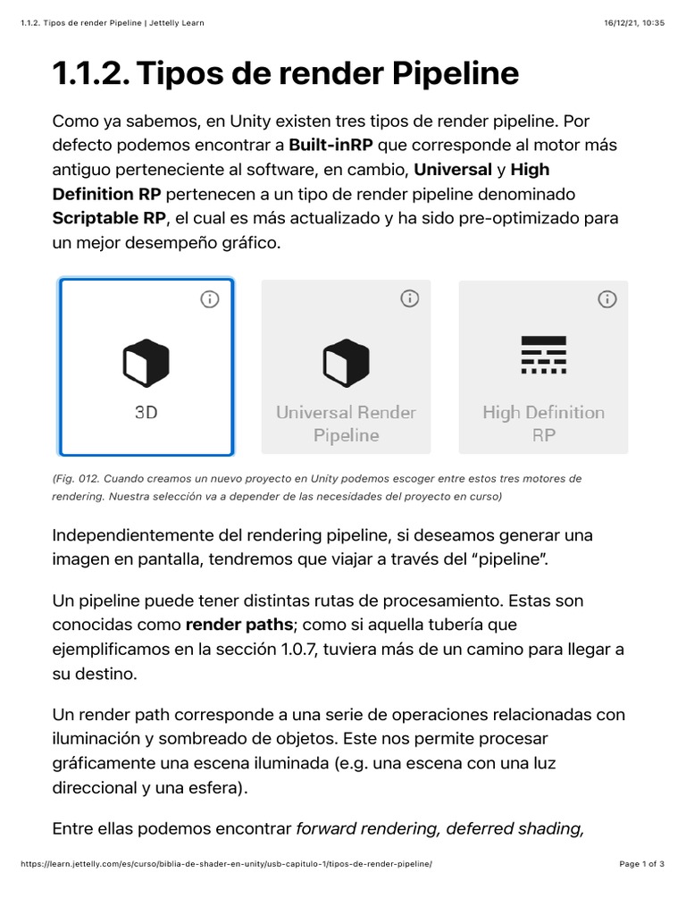 Guía de Render Pipeline en Unity | PDF | Unidad (motor de juego) | Gráficos