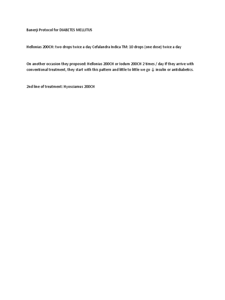 Banerji Protocol Diabetes | PDF