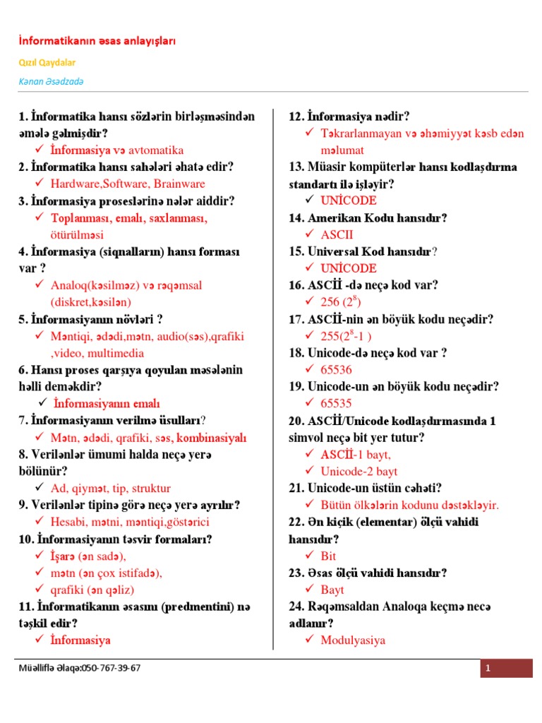 Qızıl Qaydalar - 1 | PDF