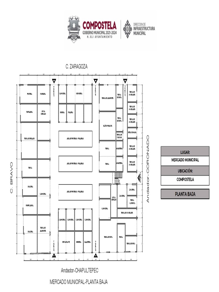 Plano Planta Baja Mercado Municipal Compostela | PDF
