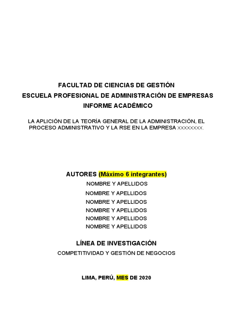 Ejemplo de Informe de Administración 2020 | PDF | Economias | Negocios ...