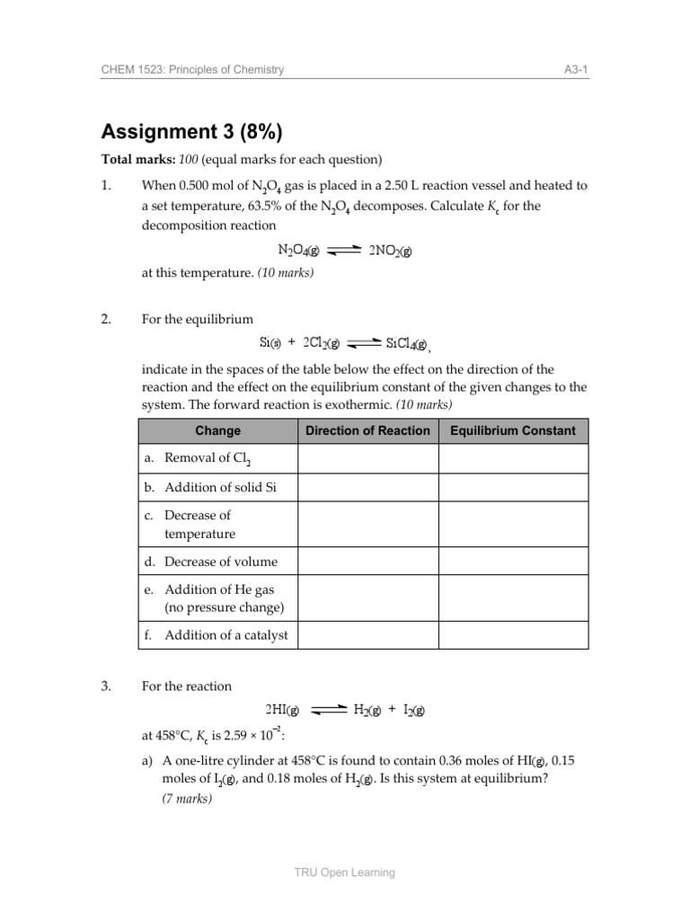 Chem 3 | PDF | Chemical Reactions | Chemical Equilibrium