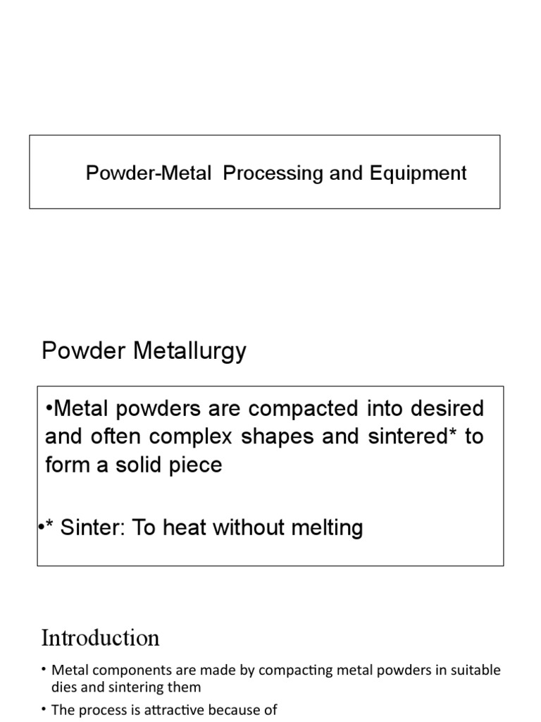 Powder Metallurgy | PDF | Sintering | Chemistry