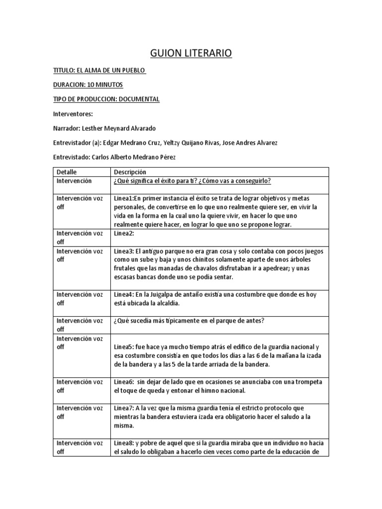 Guion Literario | PDF