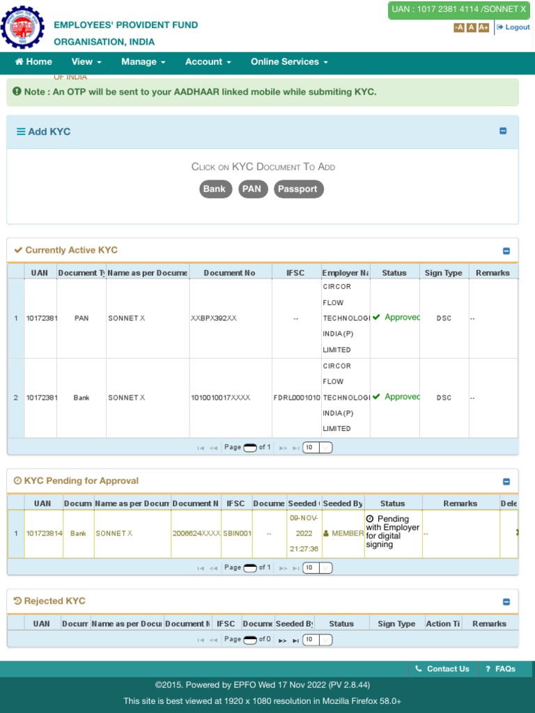 KYC Submission and Approval Guide | PDF | Government Of India | Labor