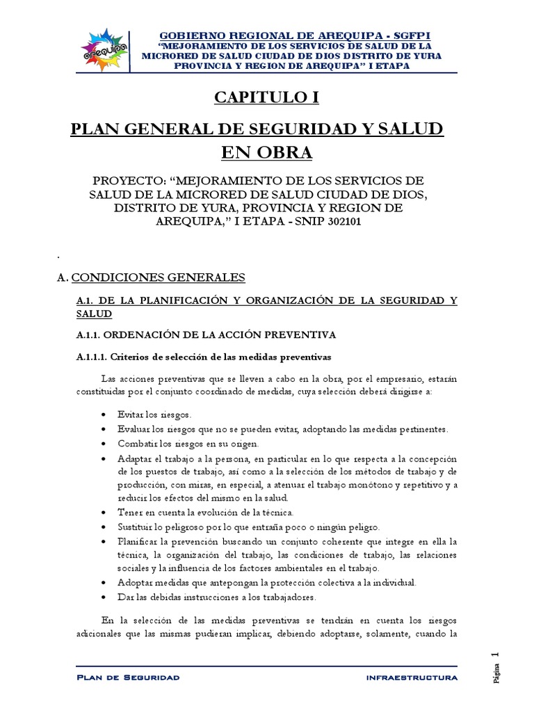 Plan de Seguridad - Microred de Salud | PDF | Primeros auxilios | Higiene