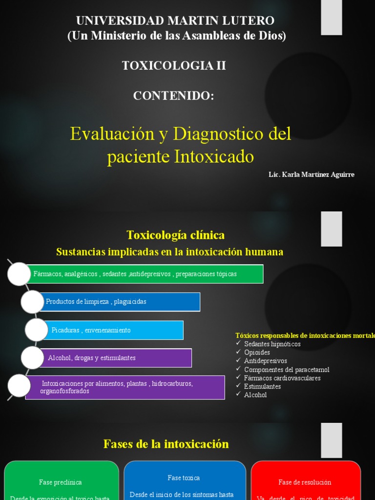 Evaluacion y Diagnostico Del Paciente Intoxicado | PDF | Toxicología ...