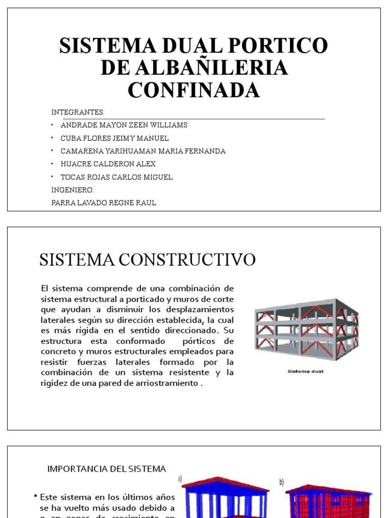 Sistema Dual Portico de Albañileria Confinada | PDF | Fundación ...