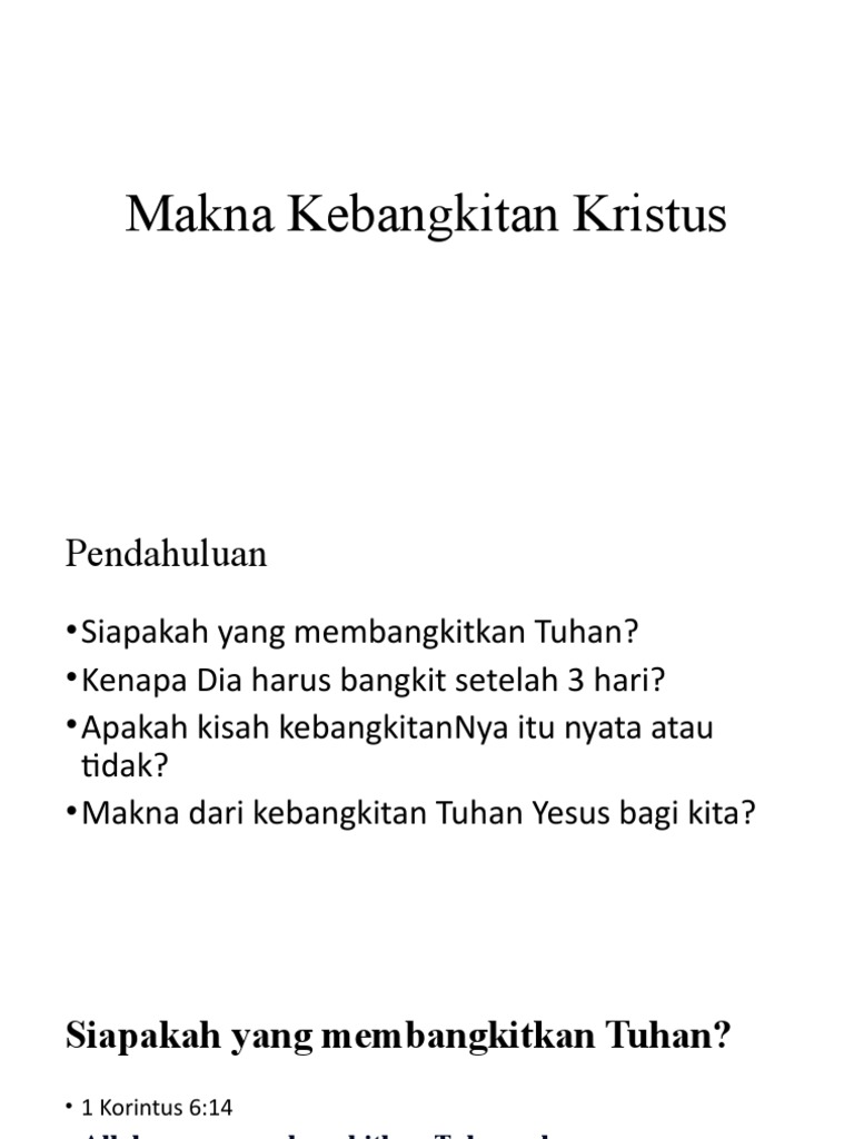 Makna Kebangkitan Kristus Pdf