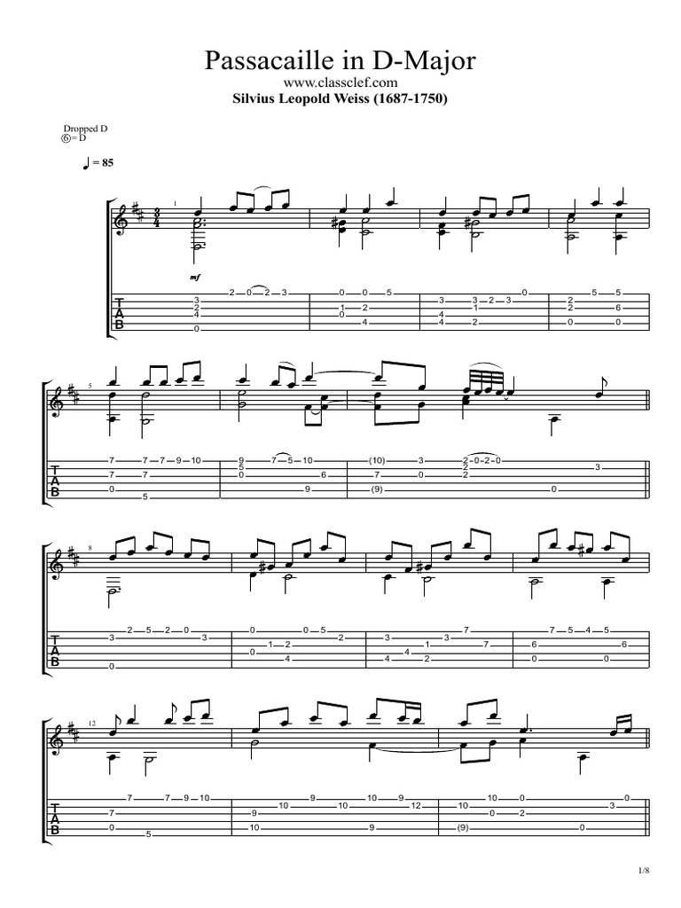 Passacaille by Silvius Leopold Weiss | PDF