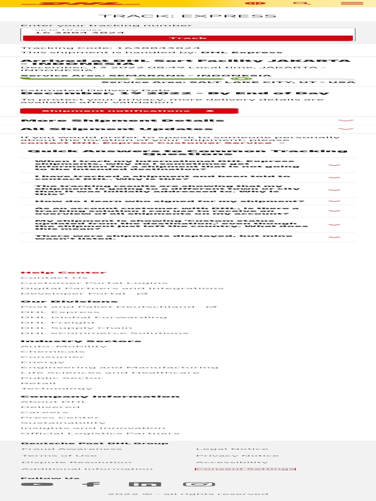 DHL Express Shipment Tracking Guide | PDF | Business | Economies
