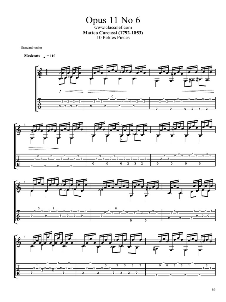 Opus 11 No 6 by Matteo Carcassi | PDF