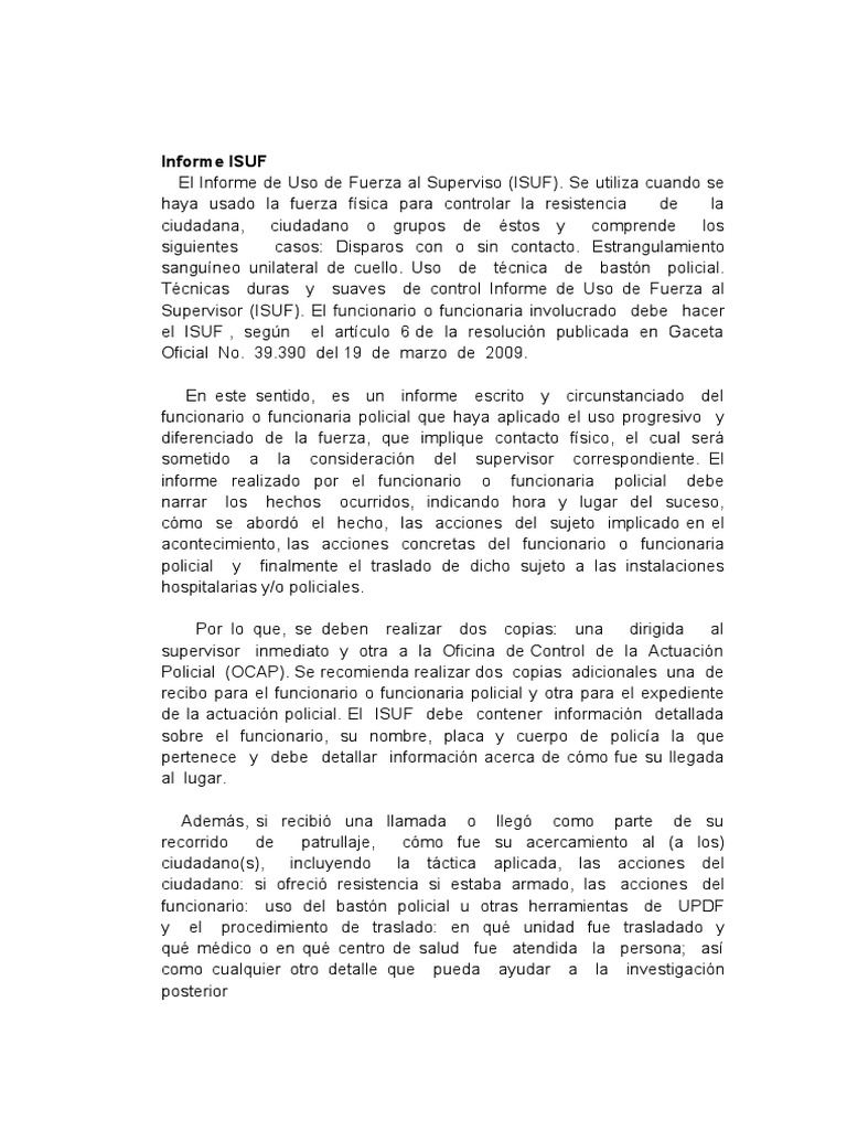Informe ISUF | PDF
