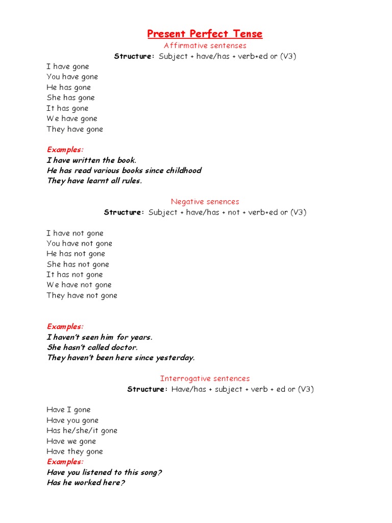 Present Perfect + Cont | PDF | Sentence (Linguistics) | Syntax