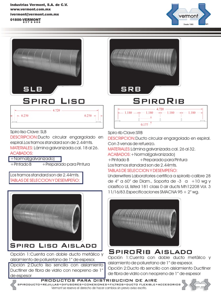 Spiro Ducto Circular | PDF | Tubería (transporte de fluidos) | Sólido ...