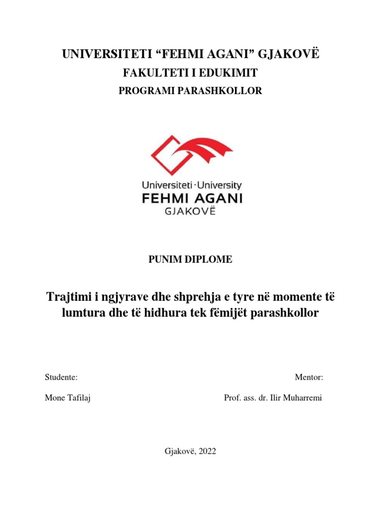 1666268863-Punim Diplome-Mone Tafilaj (AutoRecovered)_Lektyruar | PDF