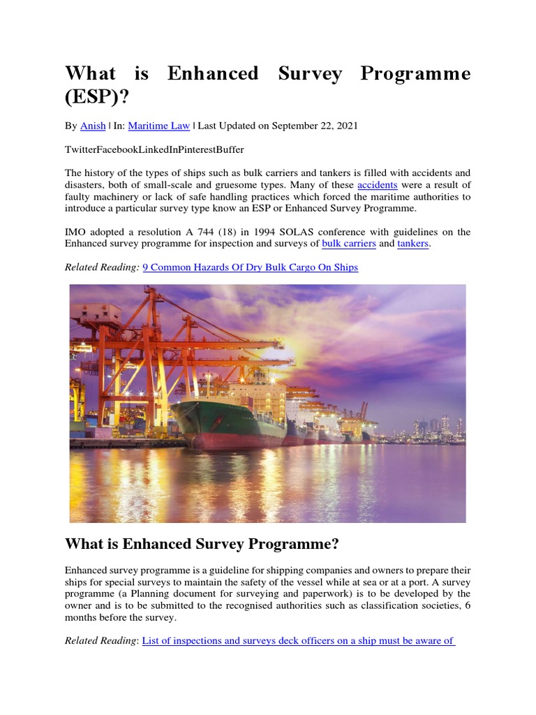 Enhanced Survey Programme | PDF | Oil Tanker | Ships