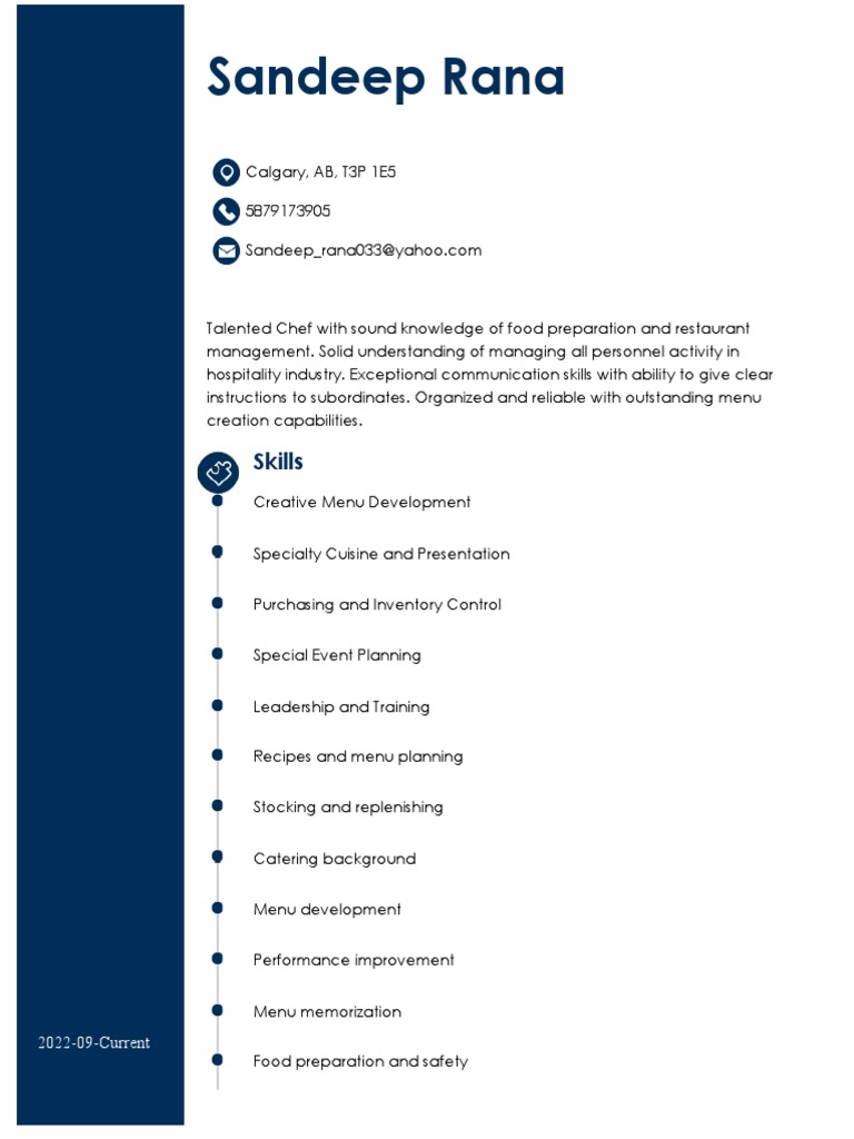 Sandeep Executive Chef | PDF | Chef | Restaurants