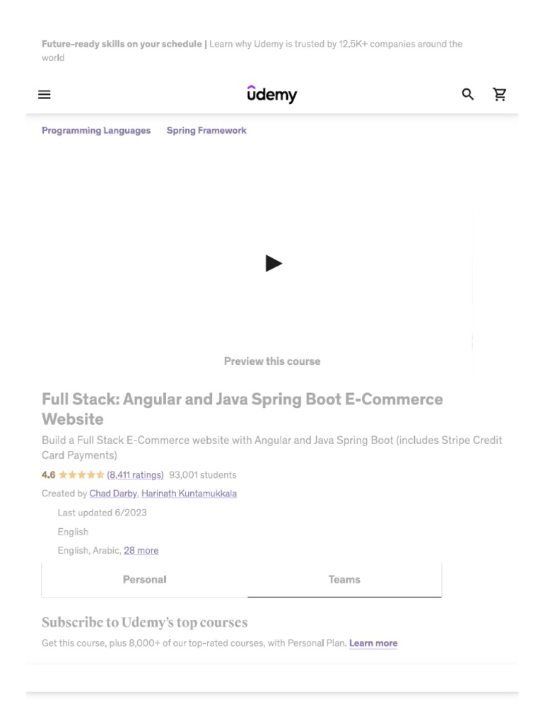Full Stack - Angular and Java Spring Boot E-Commerce Website | PDF
