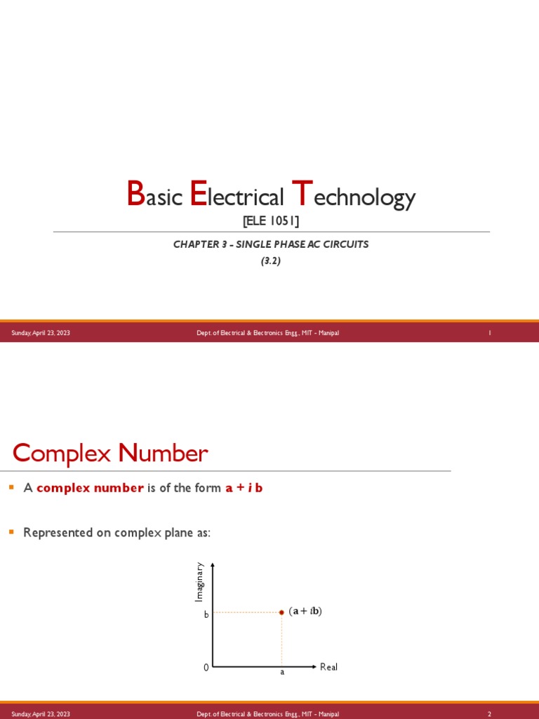 L16 Complex Number and Representation of AC | Download Free PDF | Complex Number | Electrical ...