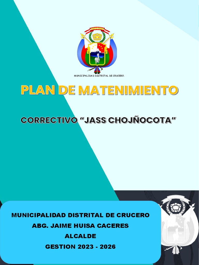 PLAN DE MANTENIMIENTO CORRECTIVO JASS V.2 .Docx 1 | PDF | Agua | Saneamiento