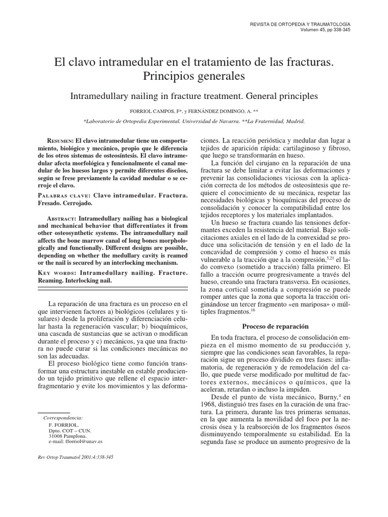 Clavo intramedular en fracturas: principios | PDF | Hueso | Anatomía