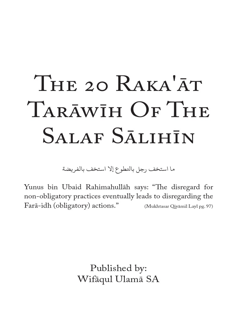 Taraweeh Booklet Final 2nd Edition | PDF | Semitic Words And Phrases | Abrahamic Religions