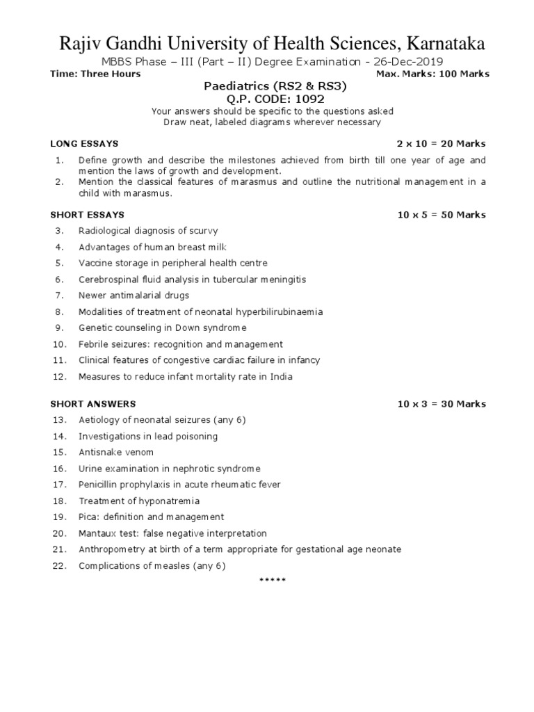 MBBS Final Year Exam Question Papers | PDF | Childbirth | Pregnancy