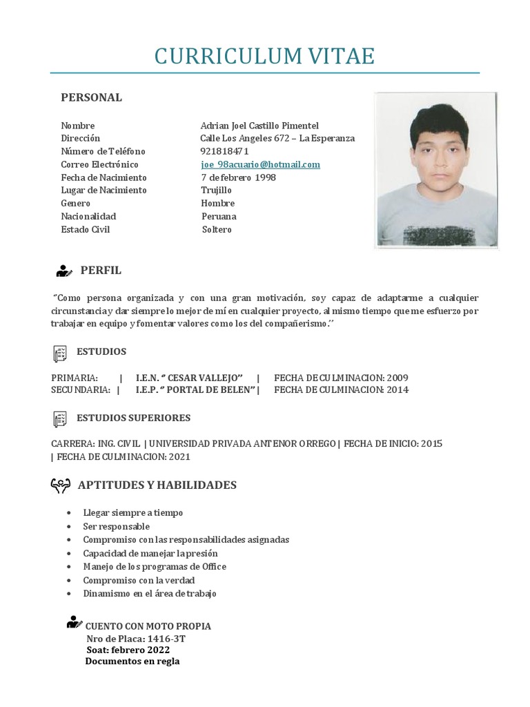 CurriculumVitaeA J 2 | PDF | Derecho