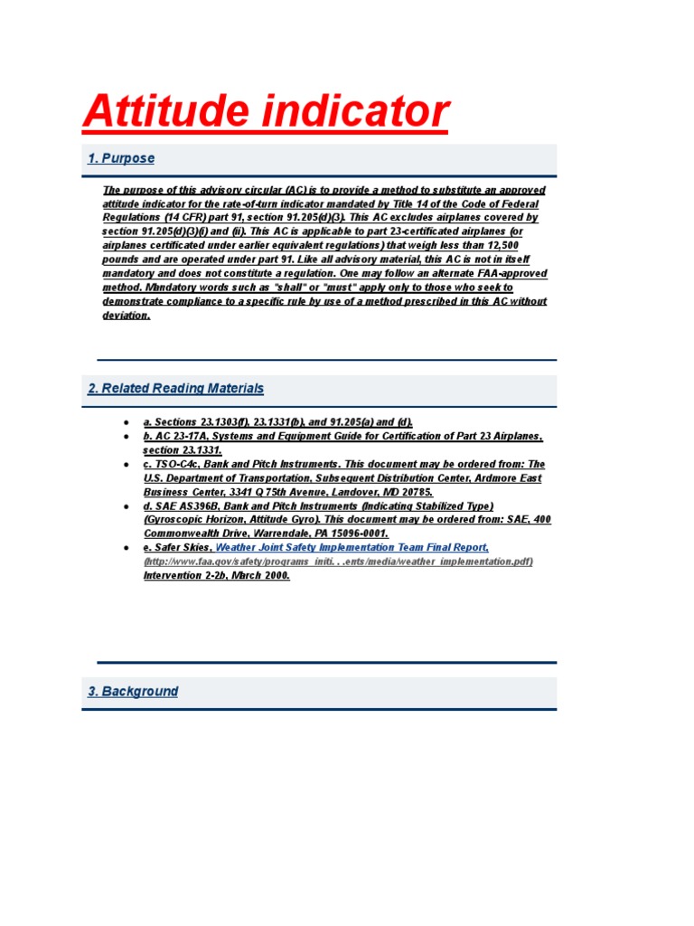Attitude Indicator | PDF | Aviation | Aerospace