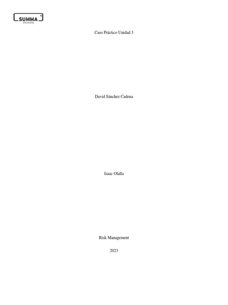 Caso Práctico Unidad 3 - David Sánchez Cadena | PDF | Planificación | Business