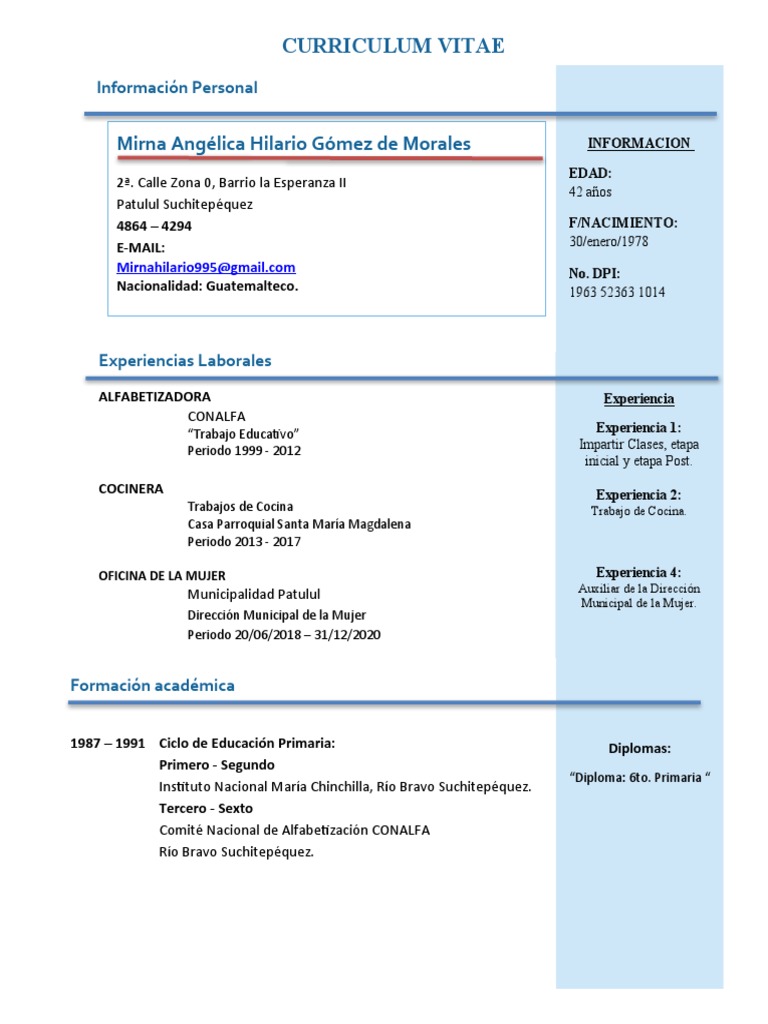 Curriculum Mirna Hilario | PDF