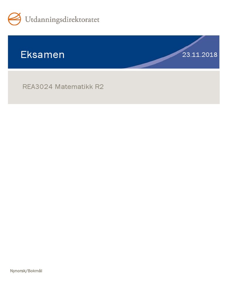 Eksamen: REA3024 Matematikk R2 | PDF
