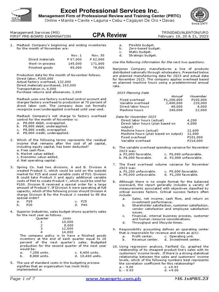 Team Prtc May 2023 1st Pb | PDF | Cost Of Goods Sold | Inventory