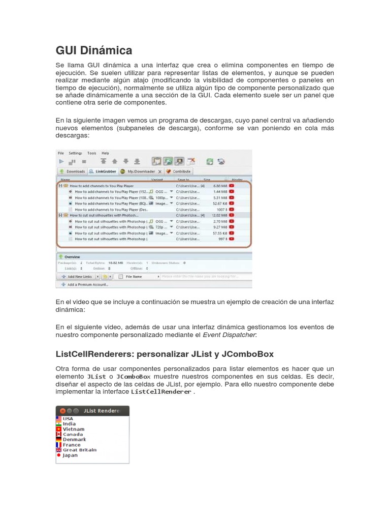 GUIDinamica Java Swing | PDF | Interfaces gráficas de usuario ...