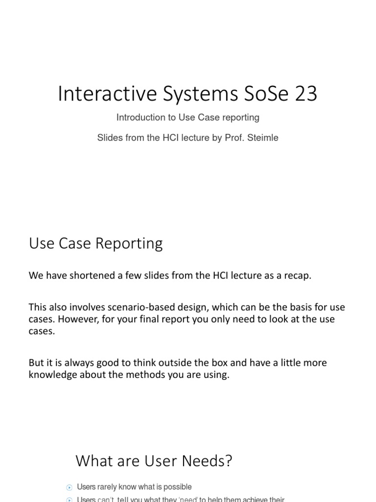Recap Use Case Reporting | PDF | Use Case | Cognitive Science